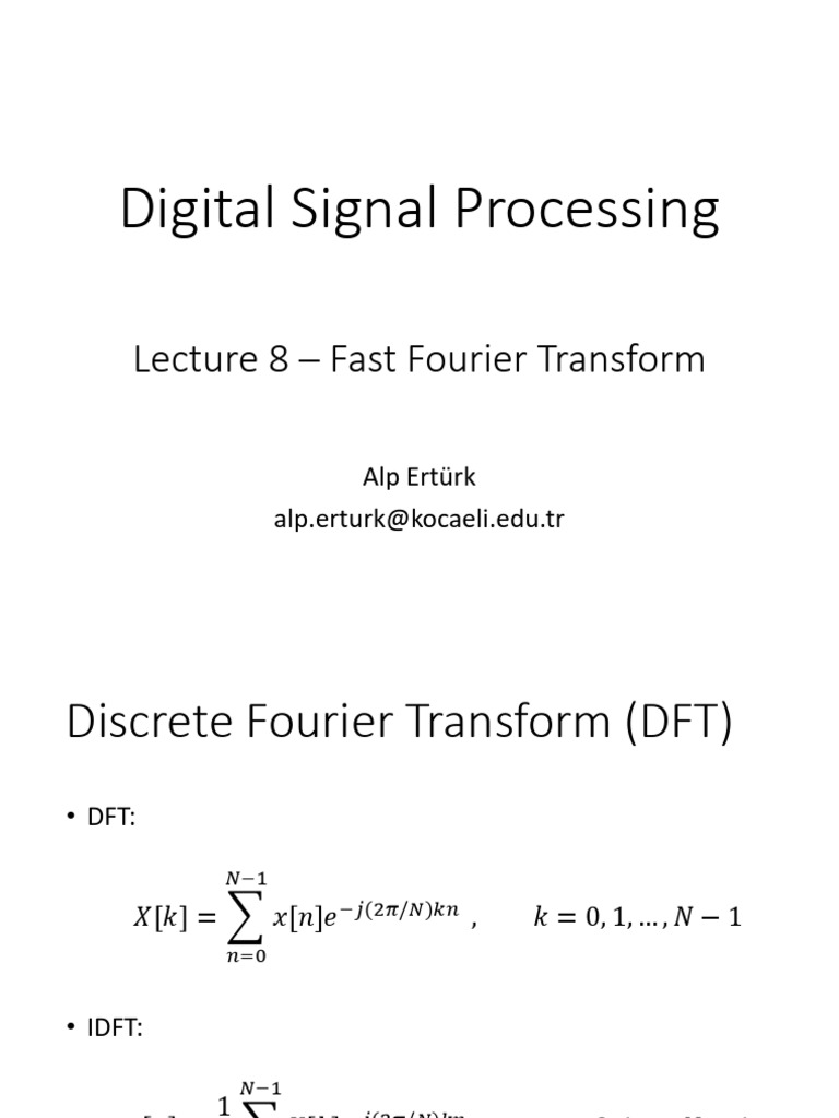 8 - Fast Fourier Transform | PDF | Discrete Fourier Transform | Fast ...