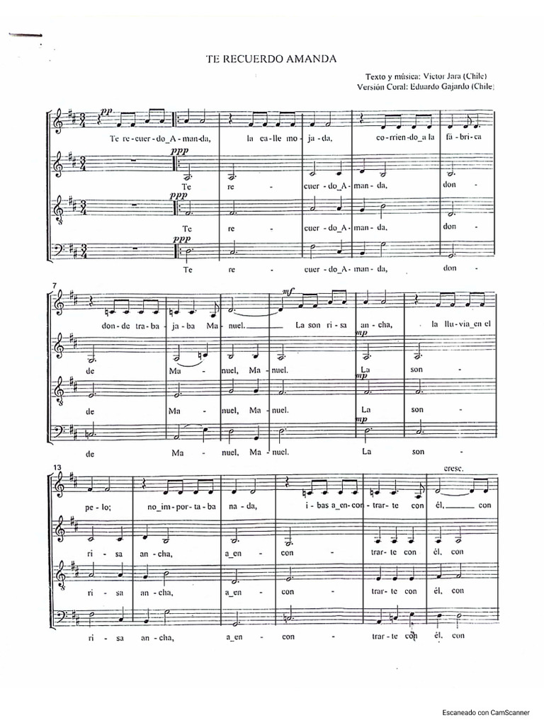 JARA - GAJARDO Te Recuerdo Amanda - 250311 - 194632 | PDF