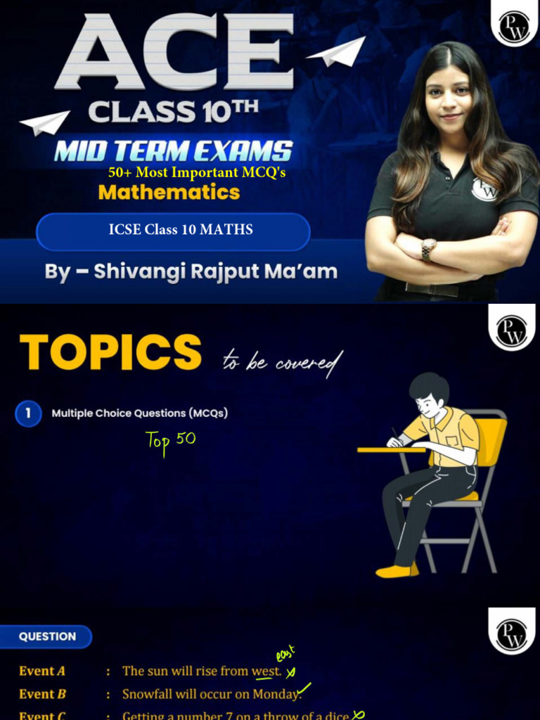 ICSE Class 10 MATHS - Class Notes - ACE Series | PDF