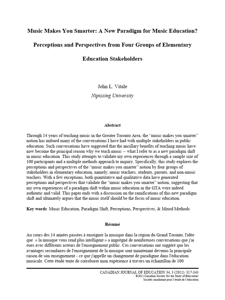 Vitale, J. L. (2011) - Music Makes You Smarter Using Music in The ...