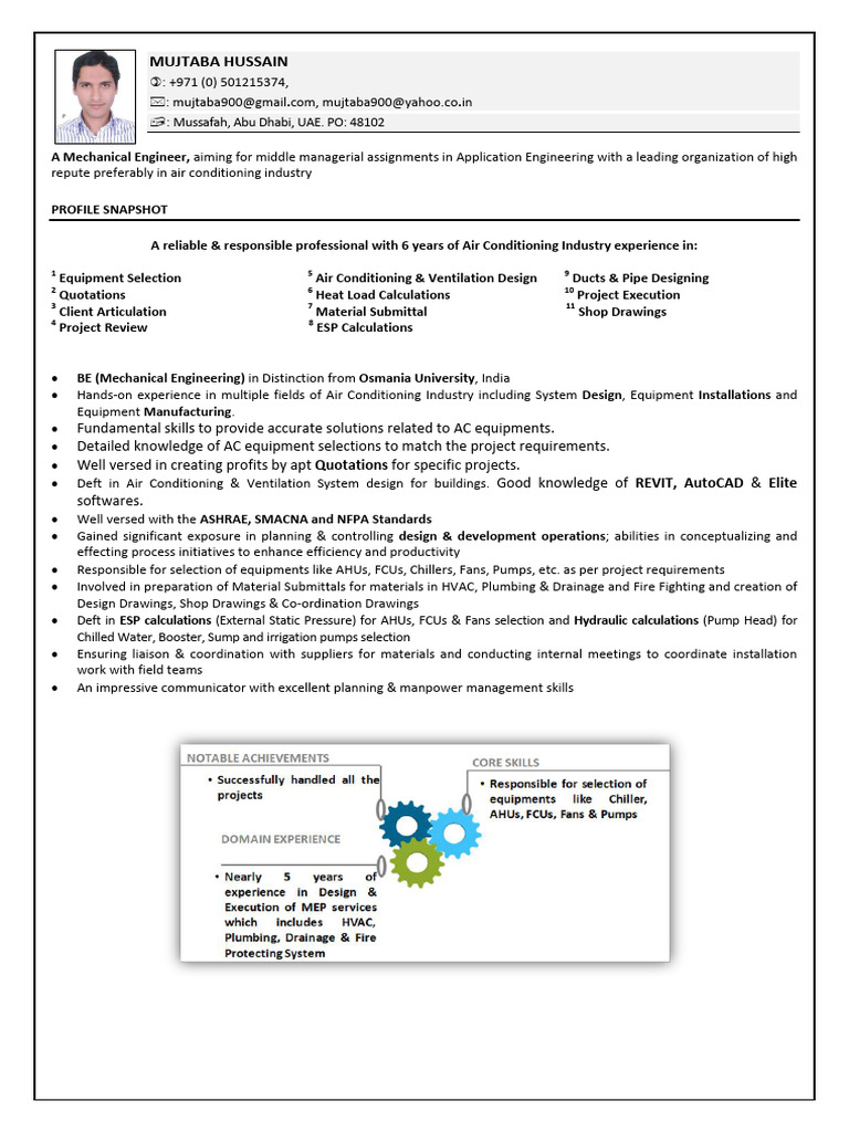 Sub 100 CV Mujtaba's Resume | PDF | Electromechanical Engineering | Engineering Thermodynamics