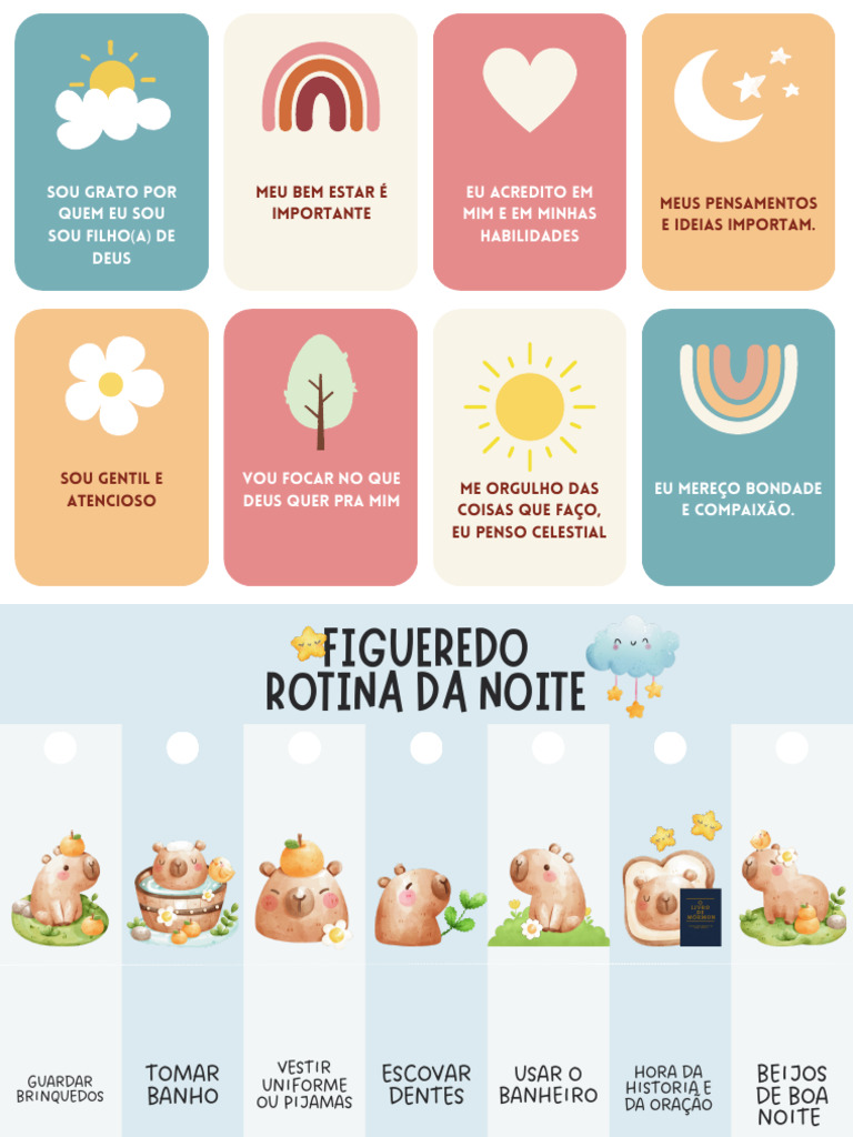 Colorful Morning and Evening Routine Visual Schedule Worksheet PDF | PDF