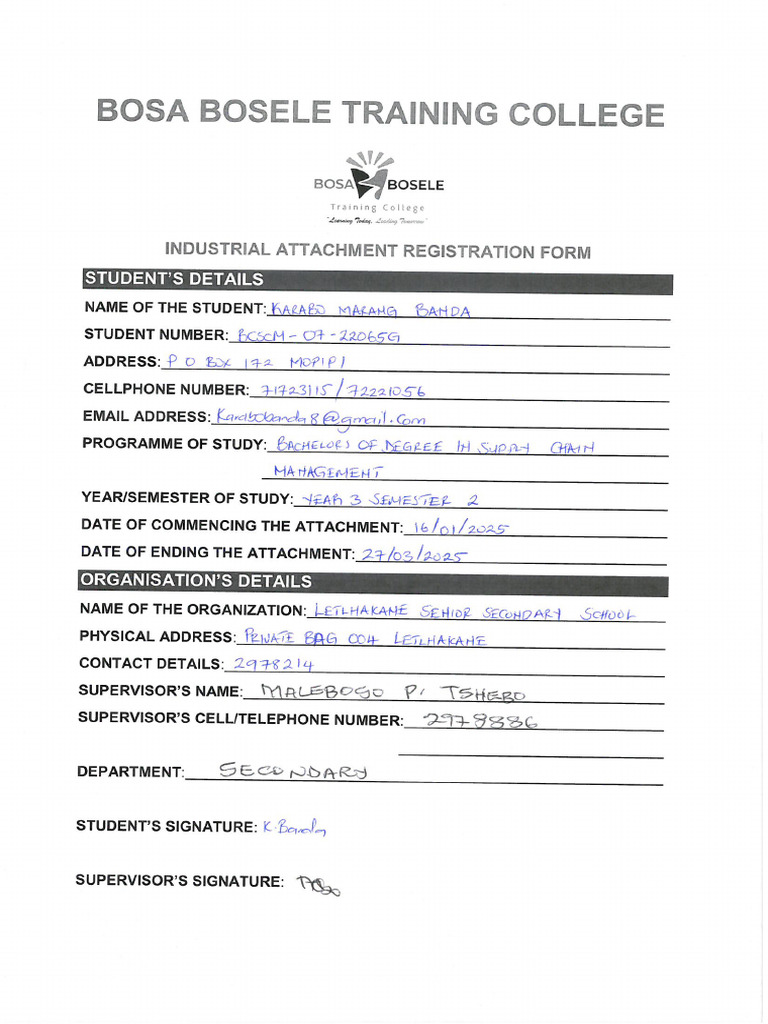 Bosa Bosele Training | PDF