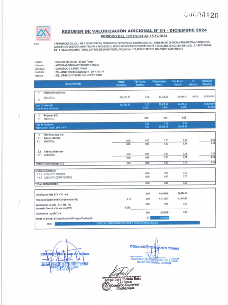 VALORIZACION N°01 - ADICIONAL N°01 | PDF