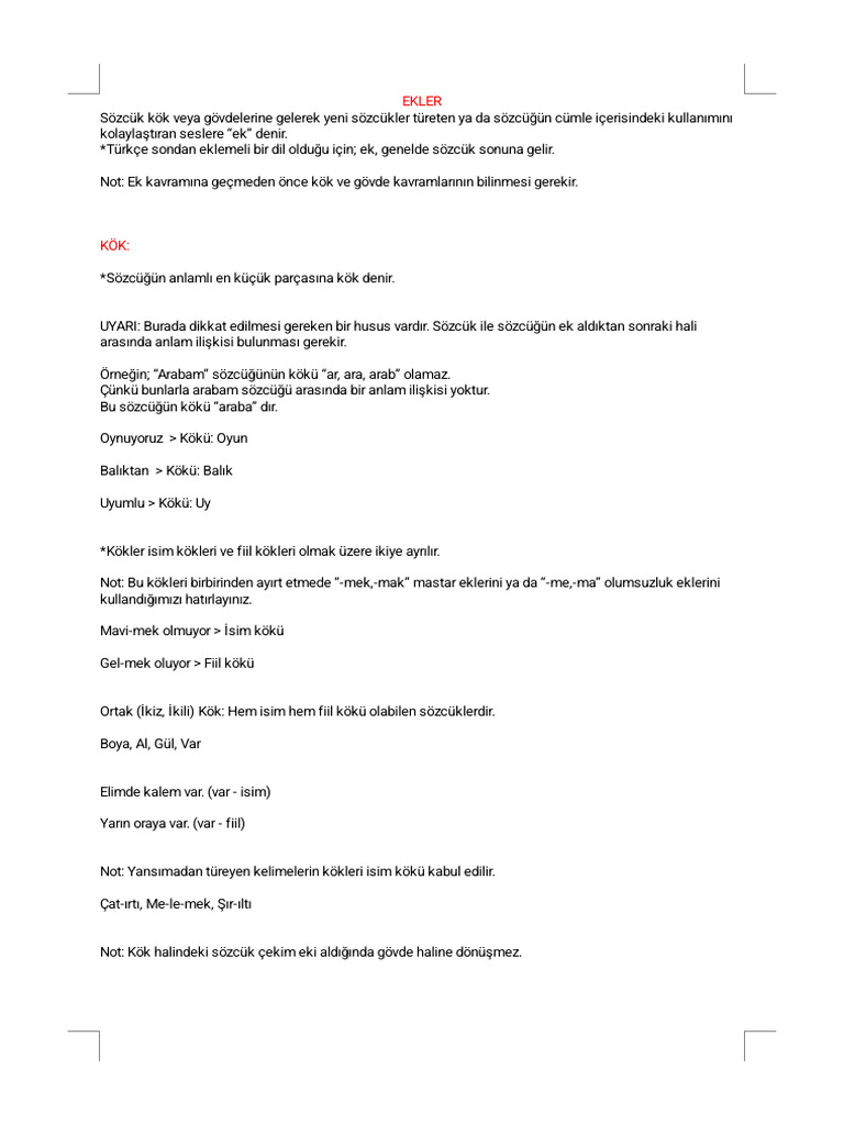 Sözcükte Yapi | PDF