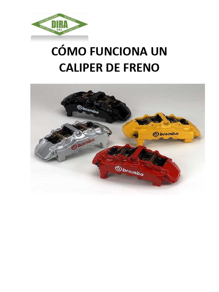 Funcionamiento del Caliper de Freno | PDF | Vehículos | Tecnología de ...