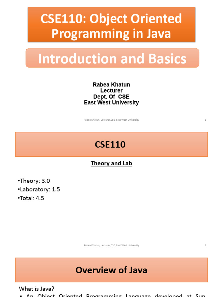 Introductin To Java and Basics | PDF | Java Virtual Machine | Java ...