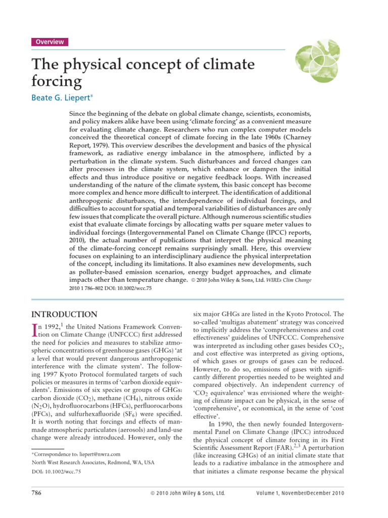 WIREs Climate Change - 2010 - Liepert - The Physical Concept of Climate ...