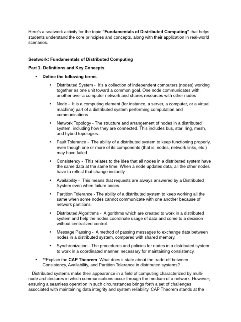 Activity - Assessment 2 - Decmar J. Jaclop - CS2E | PDF | Distributed Computing | Replication ...