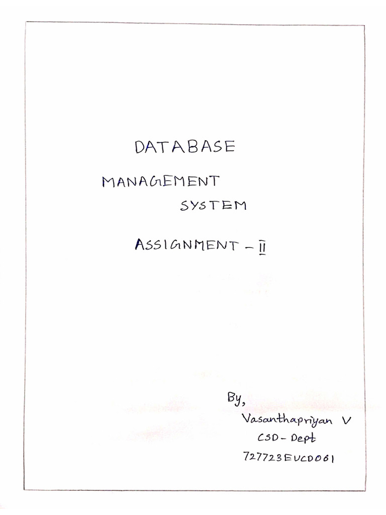 DBMS Assignment 2 | PDF