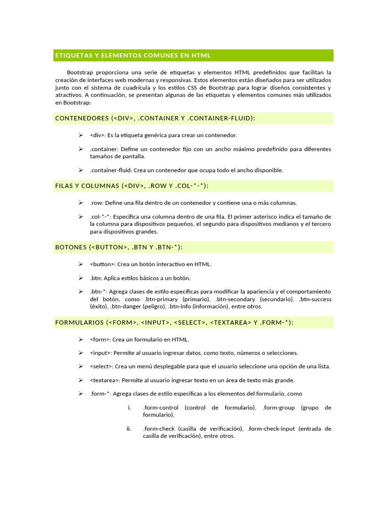 Módulo 1.2 Revisión de HTML y Css | PDF | Bootstrap (marco frontal) | Informática