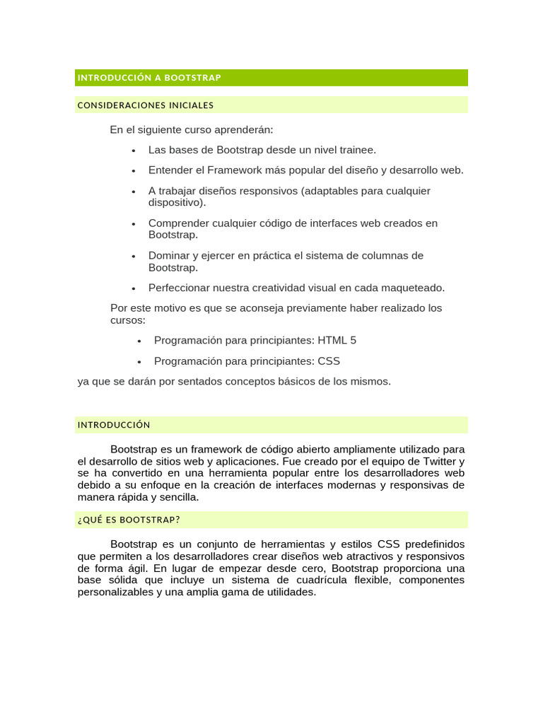 MÓDULO 1.1 Introducción A Bootstrap | PDF | Bootstrap (marco frontal) | Desarrollo web