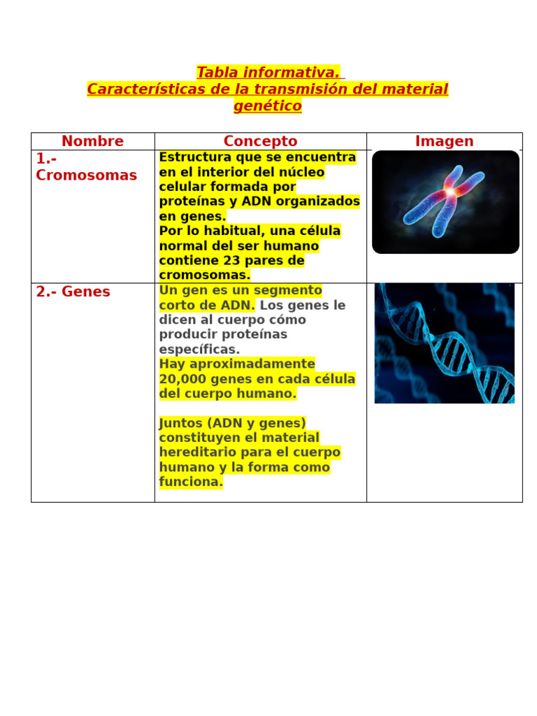 Toddle - Tabla Informativa | PDF | Rna | Adn