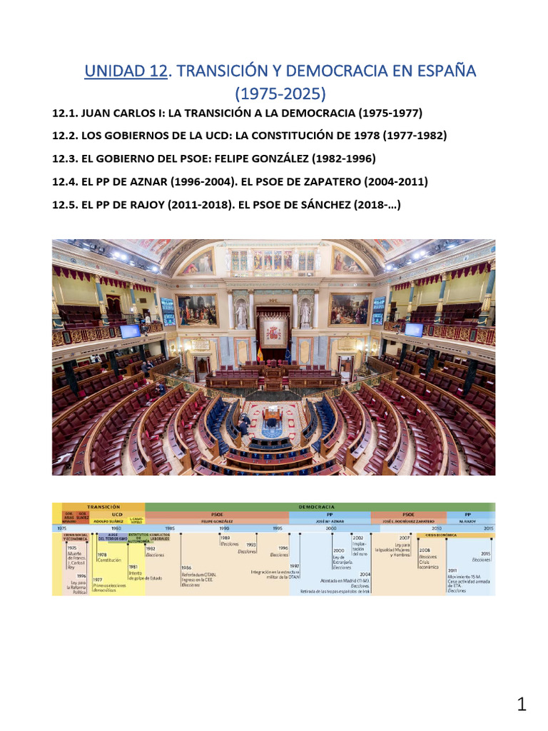 Transición y Democracia en España (1975-2025) | PDF | España | España ...