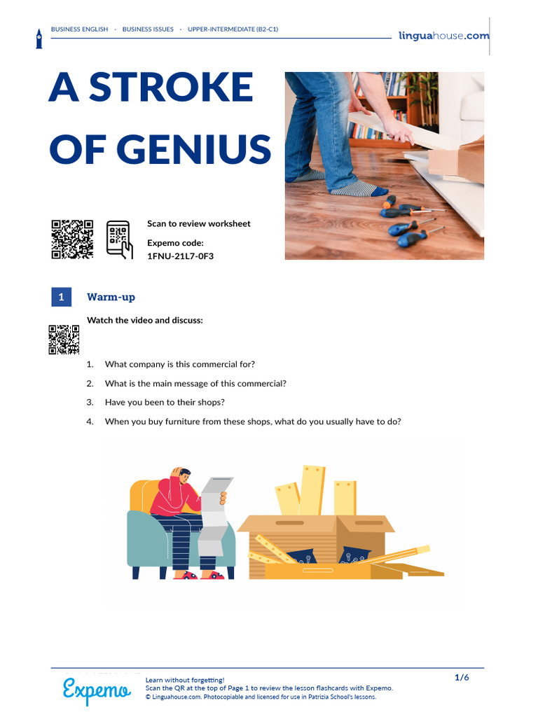 A Stroke of Genius British English Teacher B2 C1 | PDF | Vocabulary | Brand