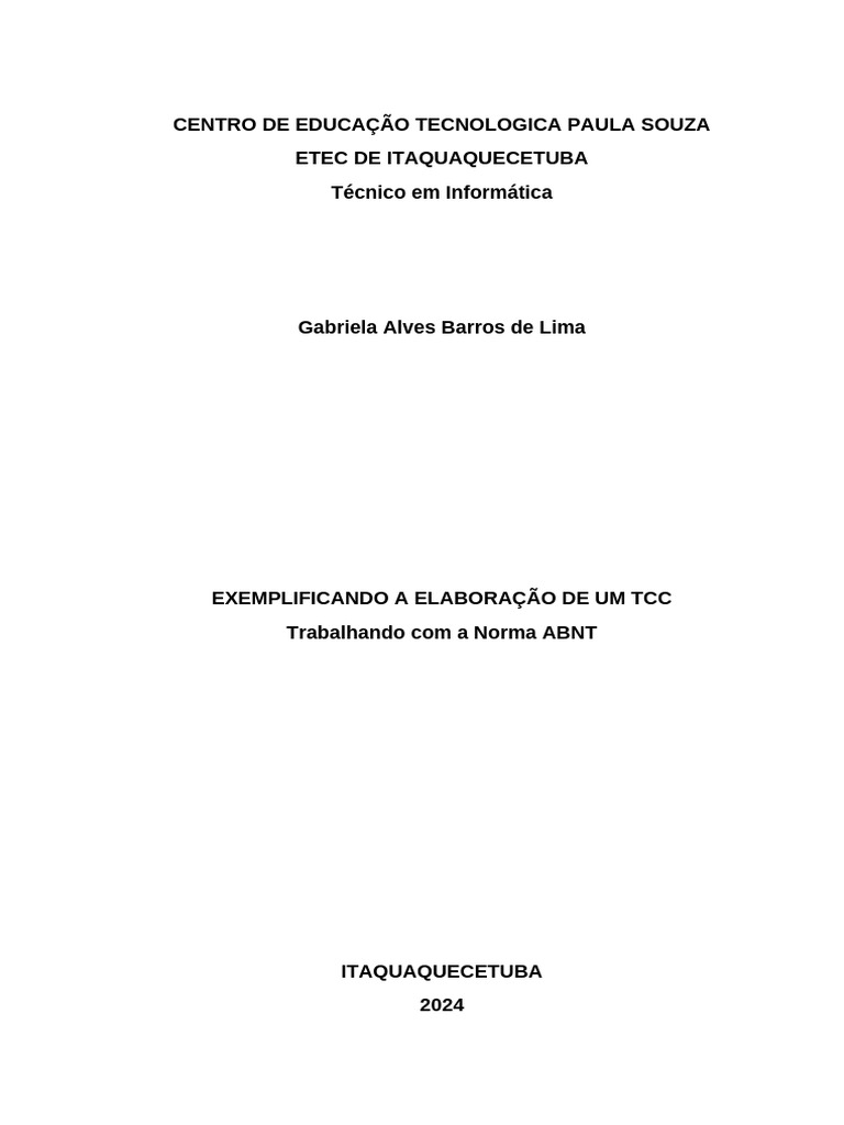 Exemplo de Formatação ABNT | PDF