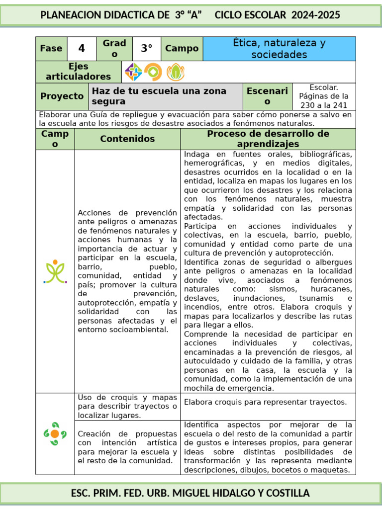 Haz de Tu Escuela Una Zona Segura (2023-2024) Proyecto Escolar Pag 230 A 241 | PDF
