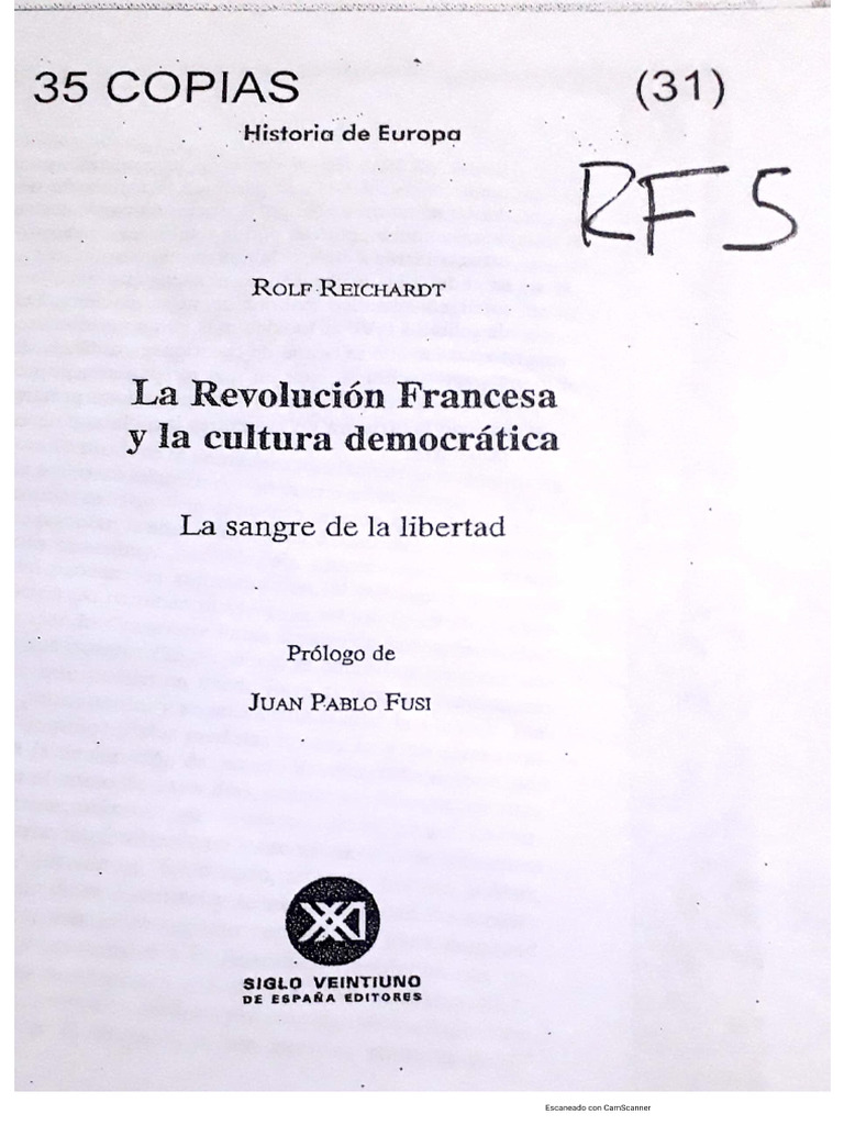 Rolf Reichardt - Rev Francesa y Cultura Democratica | PDF