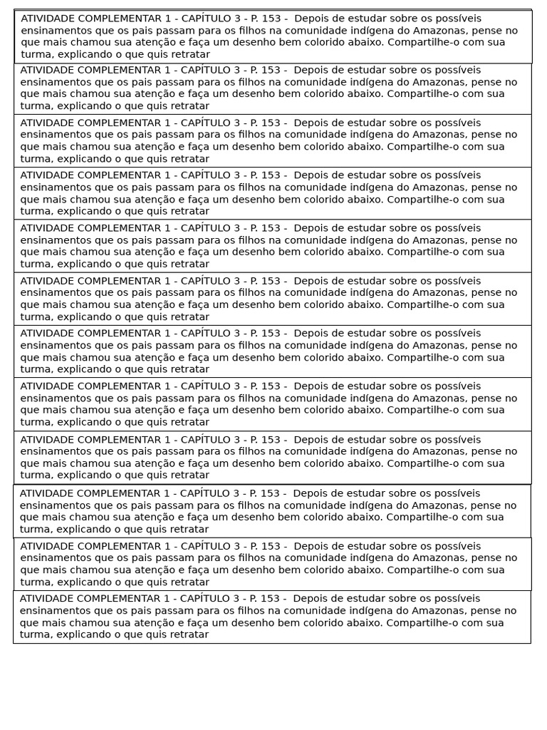 ATIVIDADE COMPLEMENTAR 1 - CAPÍTULO 3 - P. 153 - História | PDF