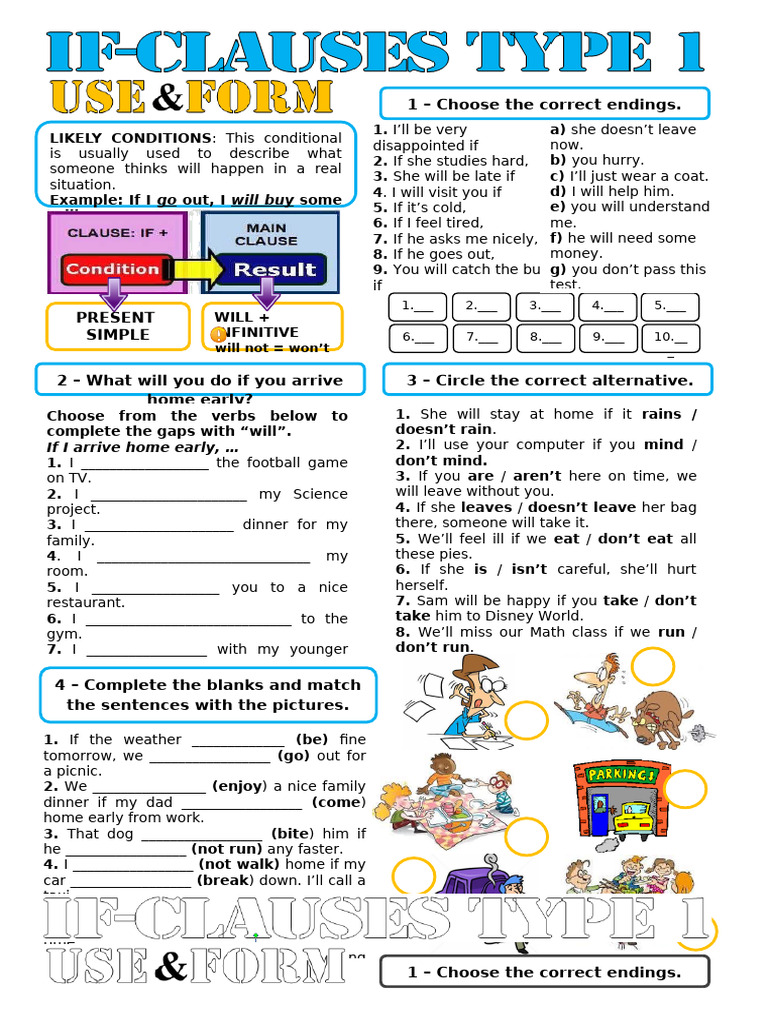 First Conditional Grammar Drills Grammar Guides Information Gap Acti ...