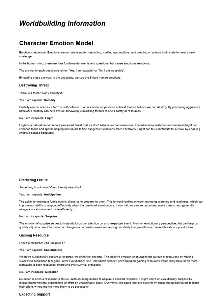 Worldbuilding Information | PDF | Dark Triad | Hero