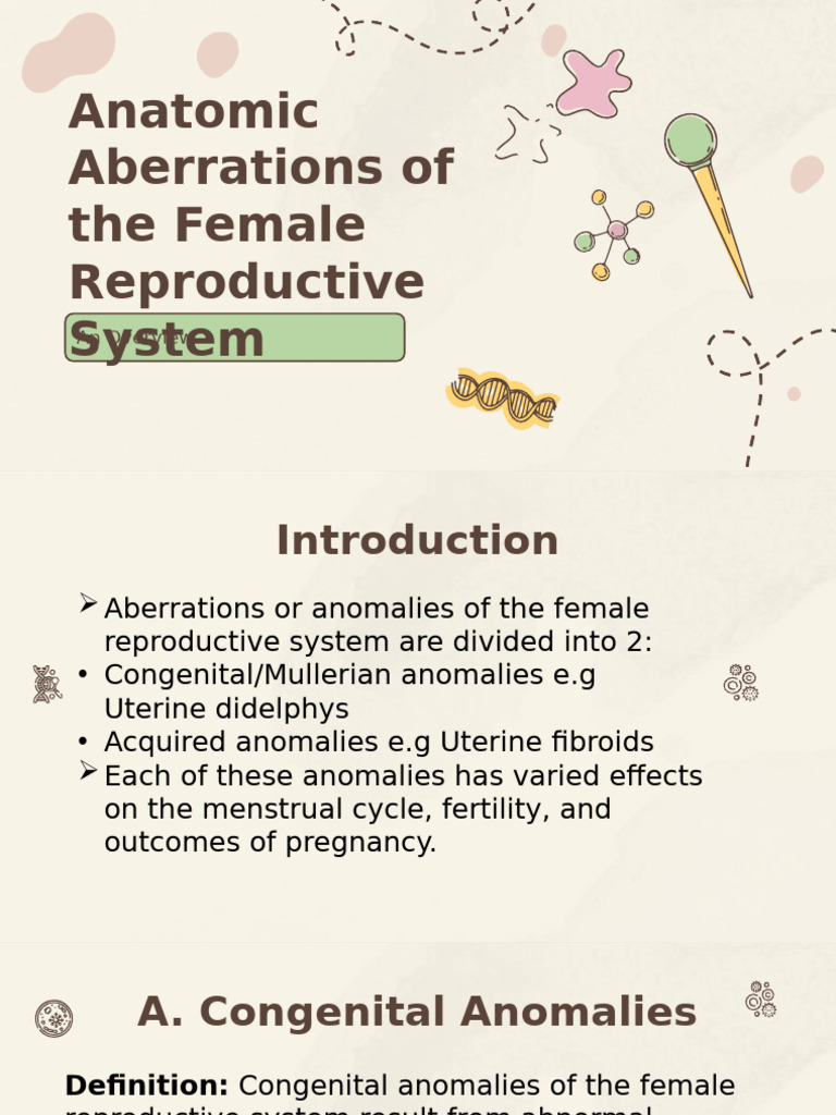 Female Reproductive Anomalies Overview | PDF | Uterus | Vagina