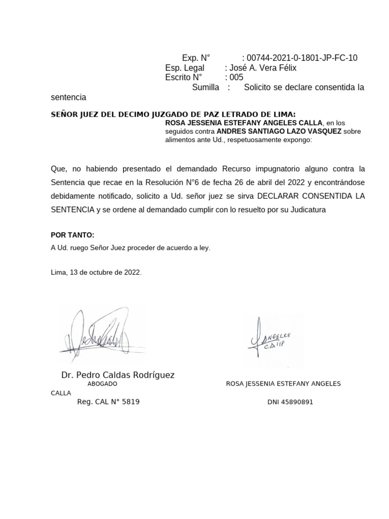 Consentida La Sentencia | PDF