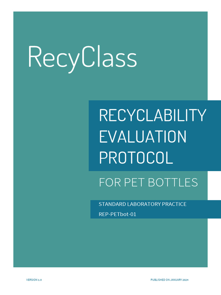 PET Bottle Recyclability Evaluation Protocol | PDF | Recycling | Plastic