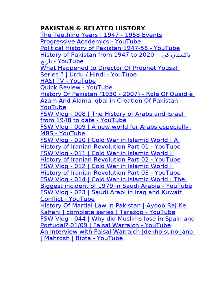 Pakistan's Early Political History (1947-58) | PDF
