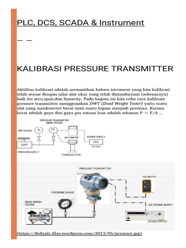 Kalibrasi Pressure Transmitter PLC Dcs Scada & Instrument | PDF