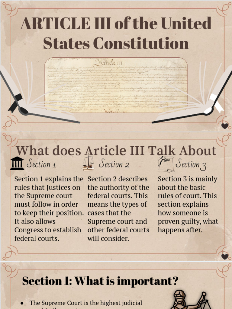 Understanding Article III of the U.S. Constitution | PDF | Article ...