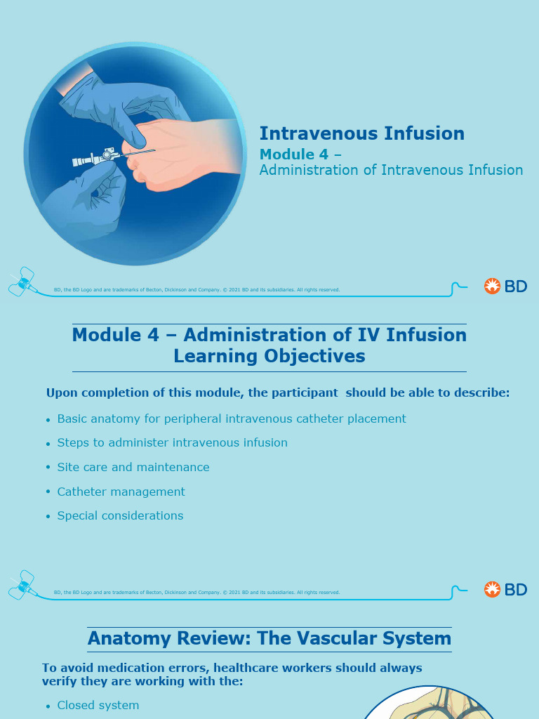 BD Module 4 - Intravenous Infusion Administration of Infusions-3 | PDF ...