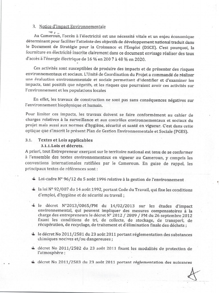 Notice D'impact Environnemental Hydro Mekin | PDF