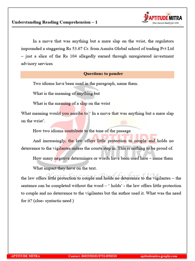 Understanding Comprehension - Rhetorical Devices | PDF