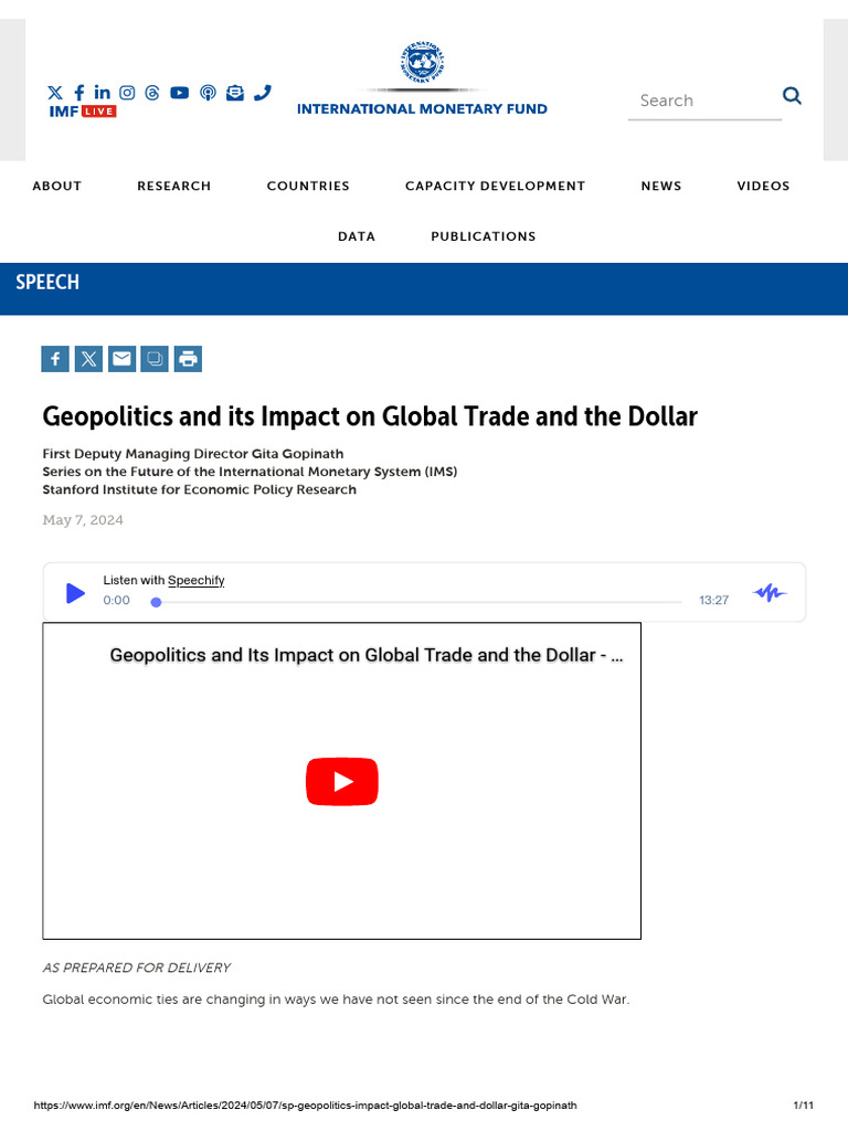 Geopolitics' Effect on Trade & Dollar | PDF | Renminbi | World Trade ...