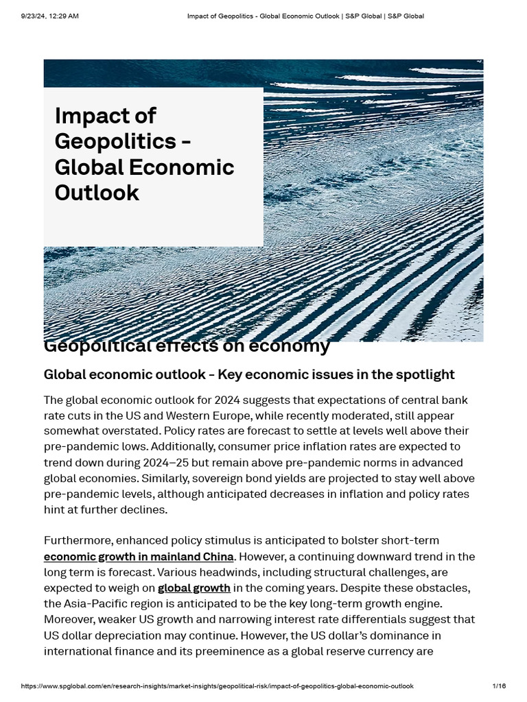 Impact of Geopolitics - Global Economic Outlook - S&P Global - S&P ...