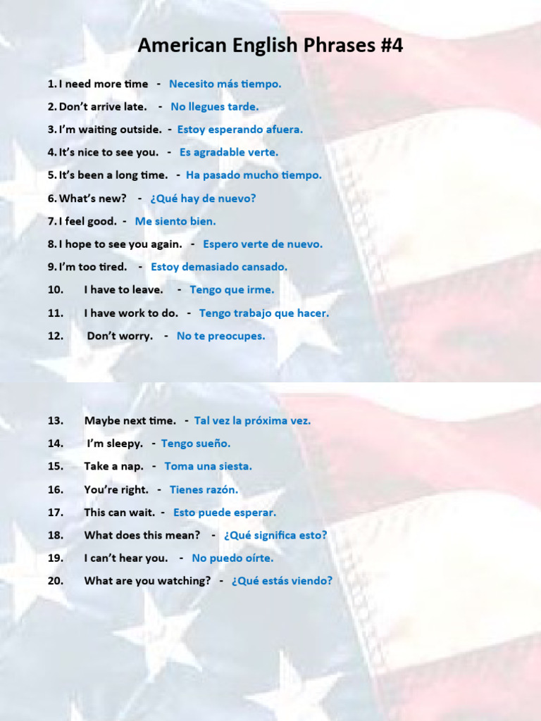American English Phrases 4 | PDF