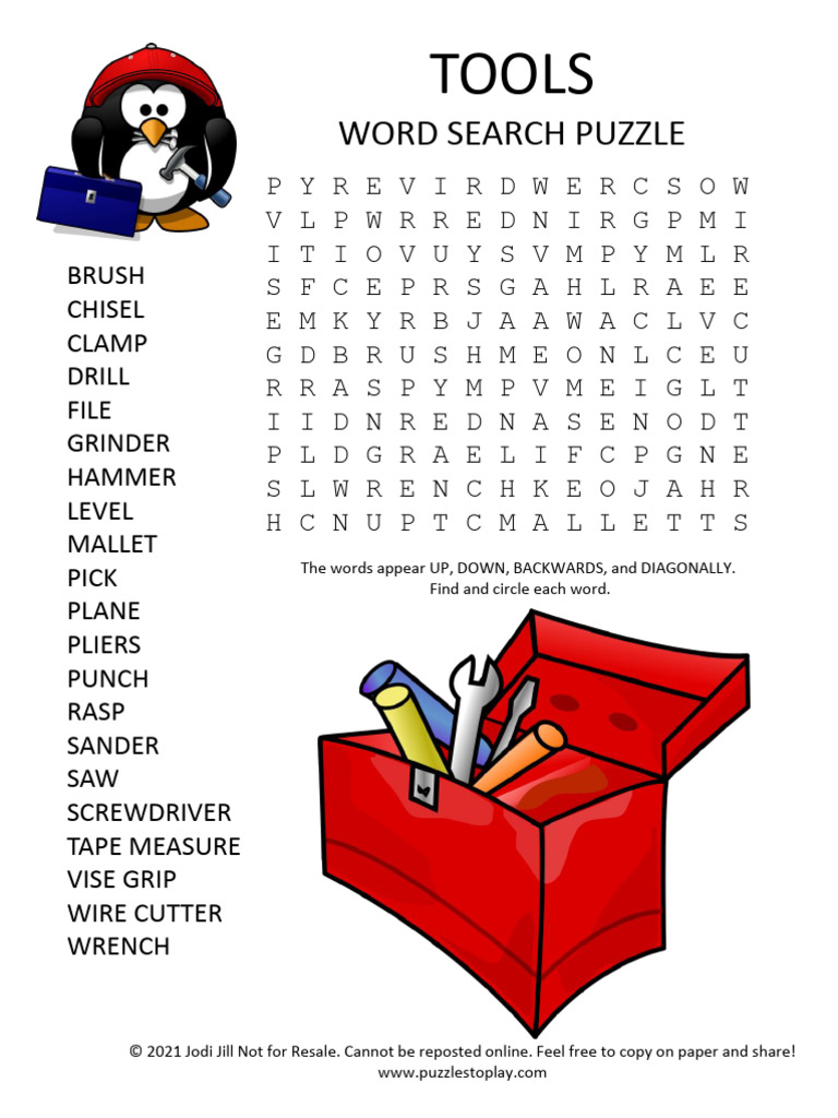 Tools Word Search Puzzle File | PDF