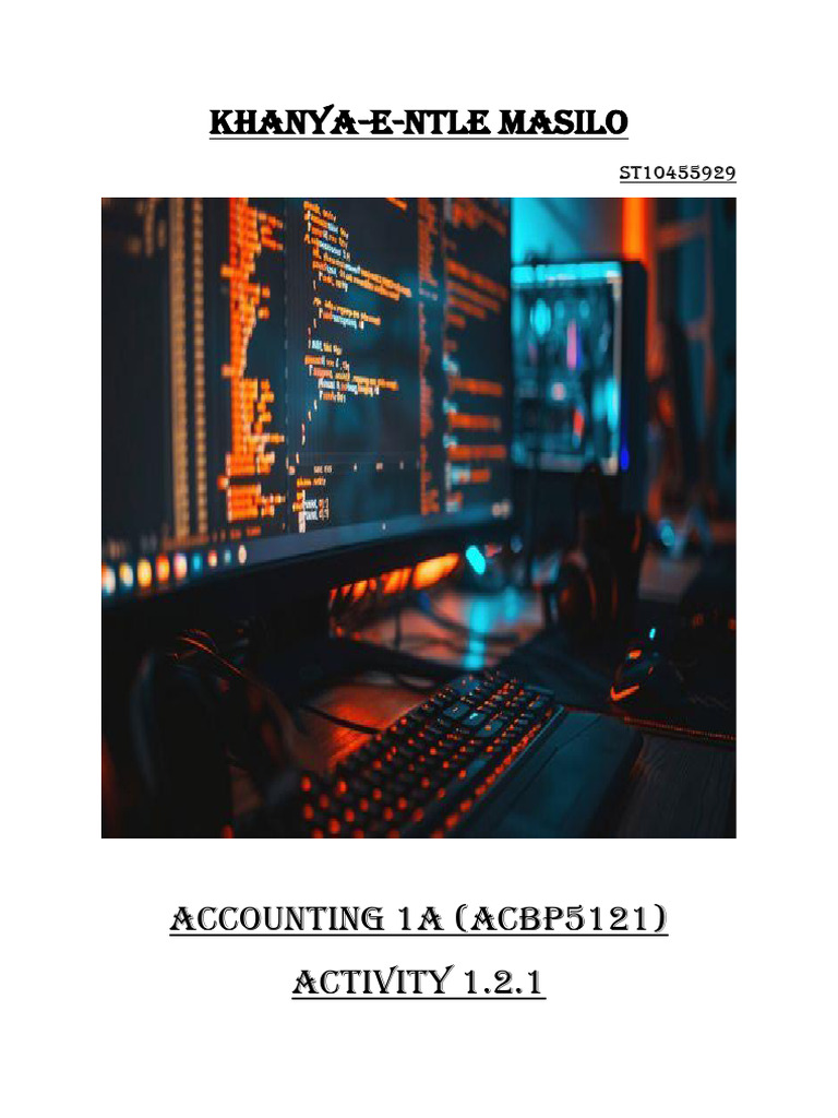 Khanya Masilo Accounting 1a Activity 1.2.1 | PDF