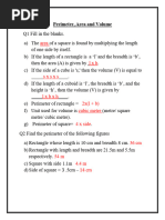 IT Maths Y4-Topical Test 9 | PDF | Area | Volume