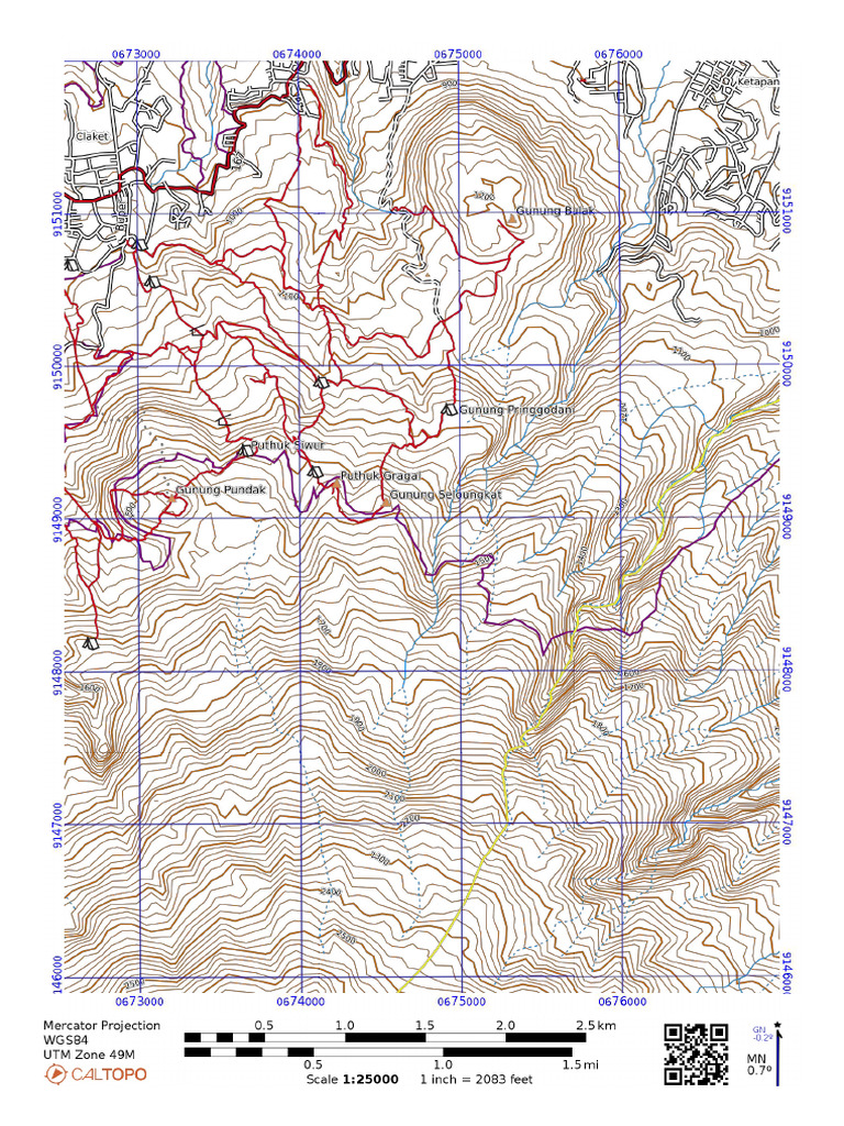Peta Topografi Puthuk Siwur | PDF