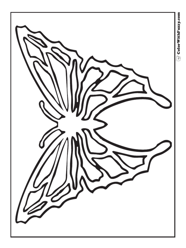 Geometric Butterfly Coloring Page | PDF