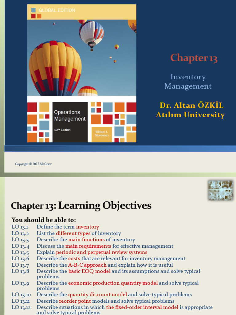 EMBA504 INVENTORY MANAGEMENT Week10 Chap13 030418 | PDF | Inventory | Demand