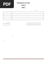 Grade 7 term 1 2025 MATHEMATICS BASELINE TEST-1 | PDF | Elementary ...