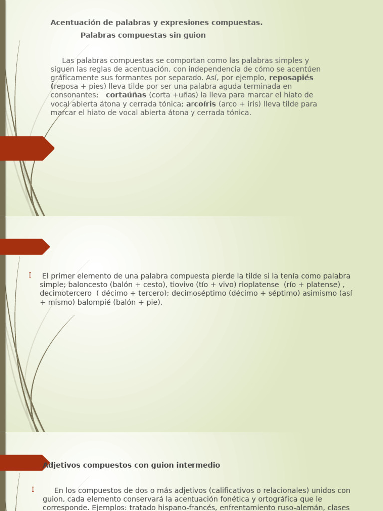 Acentuación de Palabras Compuestas y Diacríticas | PDF | Unidades ...