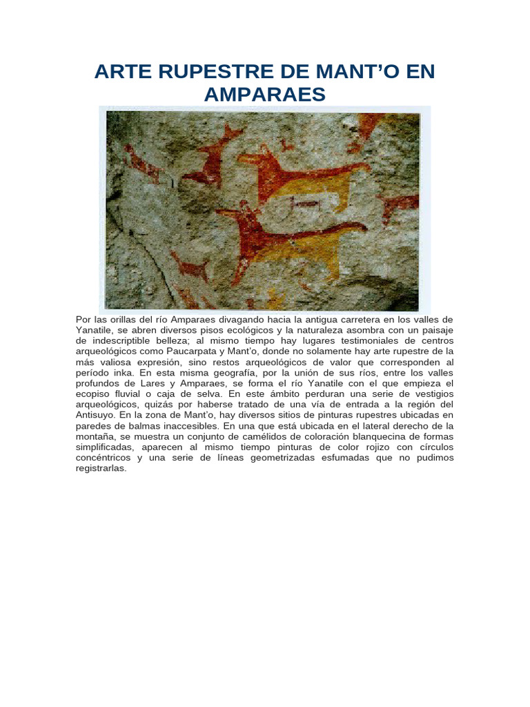 Arte Rupestre de Manto | PDF | Arte roquero | Color