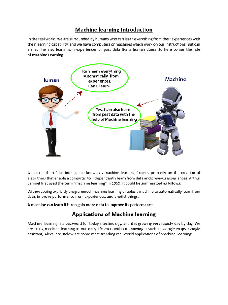 Machine Learning Notes - Unit-1 | PDF | Machine Learning | Statistical ...