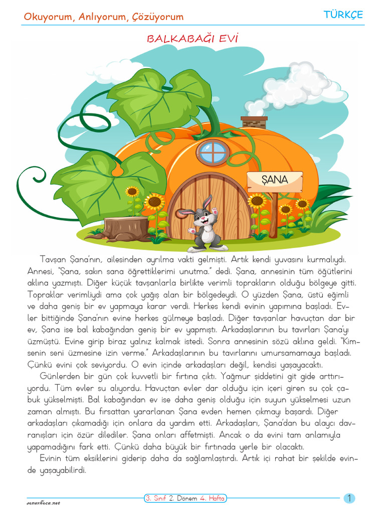 Sinif Haftalik Odev 2. Donem 4. Hafta | PDF