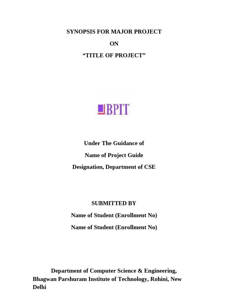 Synopsis format(CSE) | PDF