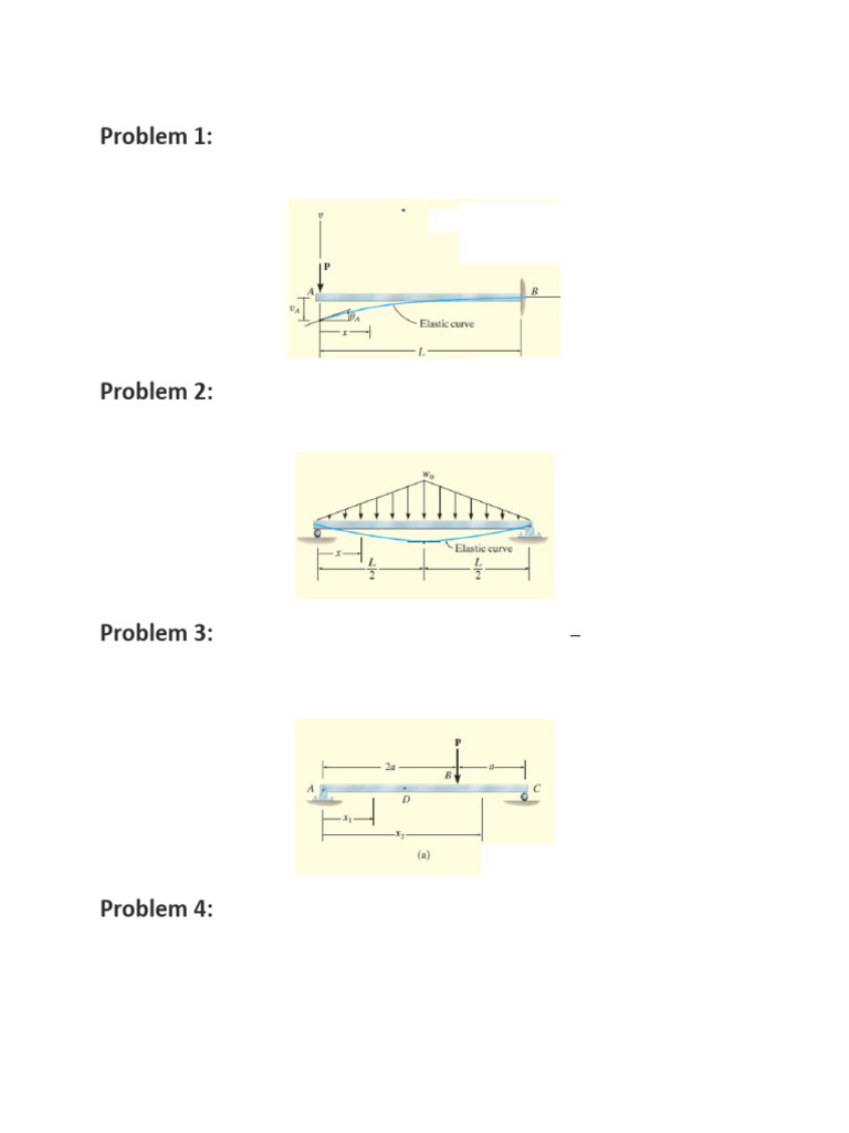 Beam Deflection Analysis Problems | PDF